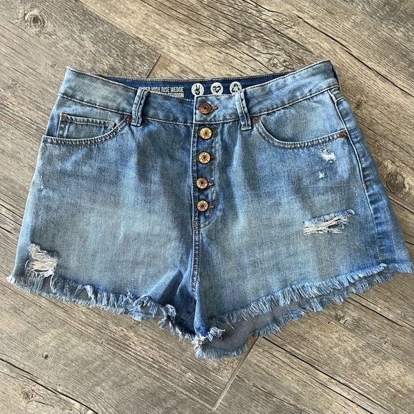 Rewash | Shorts | Rewash Super High Rise Wedge Vintage Denim Shorts ...